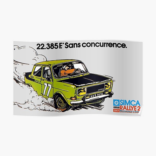 Poster « SIMCA RALLYE 2 », par ThrowbackM2 | Redbubble