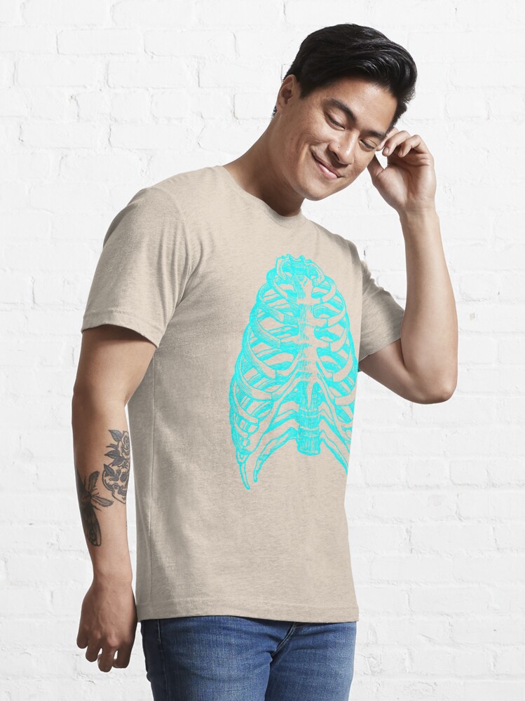 "Skeleton rib cage - blue" T-shirt by adrienne75 | Redbubble ...