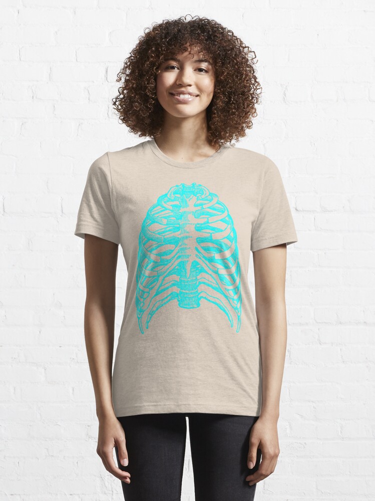 "Skeleton rib cage - blue" T-shirt by adrienne75 | Redbubble ...