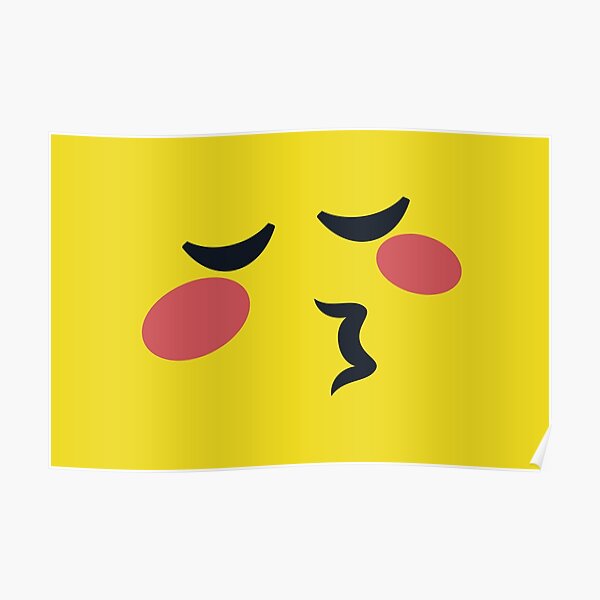 Poster « Joues Rouges, Embrasser Smiley Visage, Émoticône, Souffler Un ...