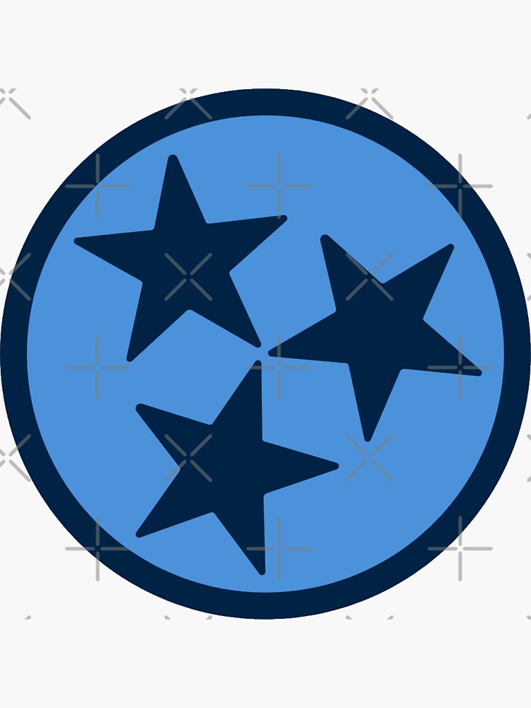 "Two-Tone Blue Tri-Star (#2)" Sticker for Sale by tennessee-carly ...