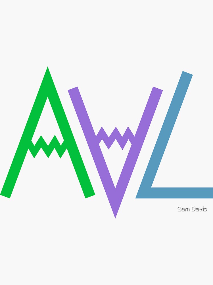 "Asheville AVL NC mountains logo" Sticker for Sale by reallyjustsam ...