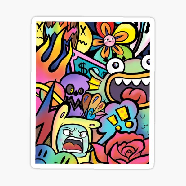 "Doodle artwork" Sticker for Sale by SamDesign1 | Redbubble