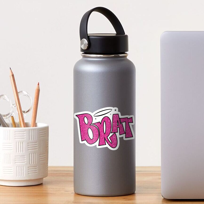 "Brat - Pink Glitter" Sticker for Sale by dabb13z | Redbubble