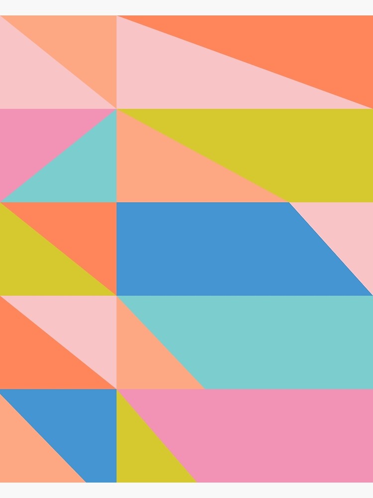 "Bright Colorful Geometric Triangle Shapes Color Block Pattern" Canvas ...