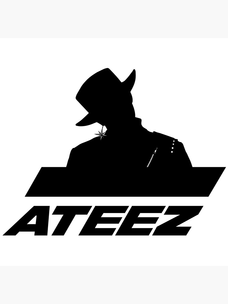 "Ateez outline black" Art Print by ShirtlessMingi | Redbubble