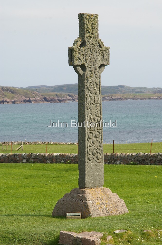"Celtic cross on Scottish Island of Iona" by John Butterfield | Redbubble