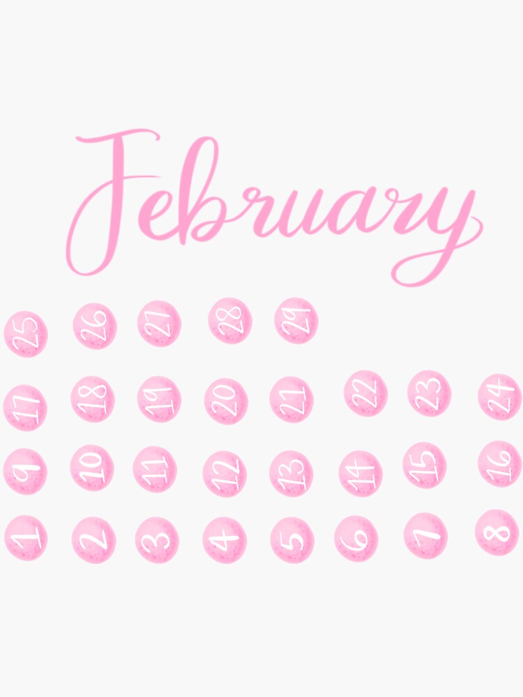 "February Bullet Journal Stickers" Sticker for Sale by itsjasminecai ...