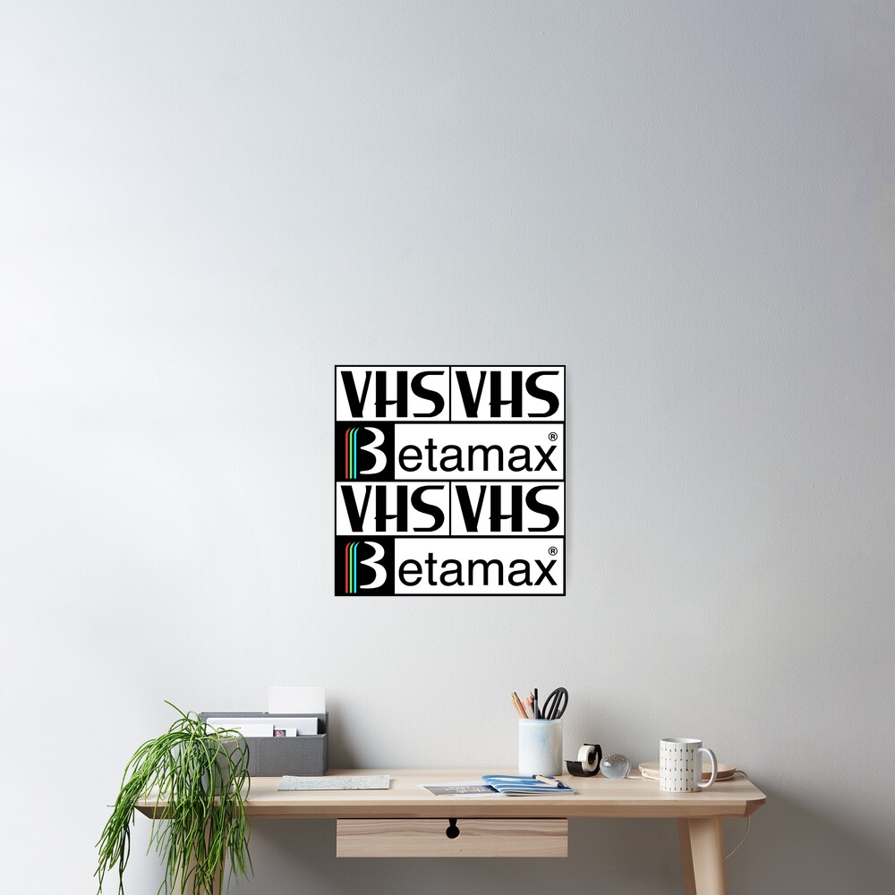 "VHS & Betamax Logo" Poster by epitomegirl | Redbubble
