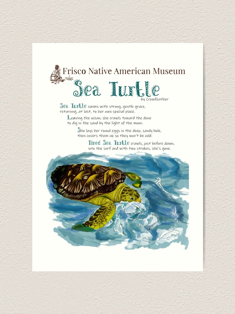 "Sea Turtle With Poem" Art Print by OBXFNAM | Redbubble