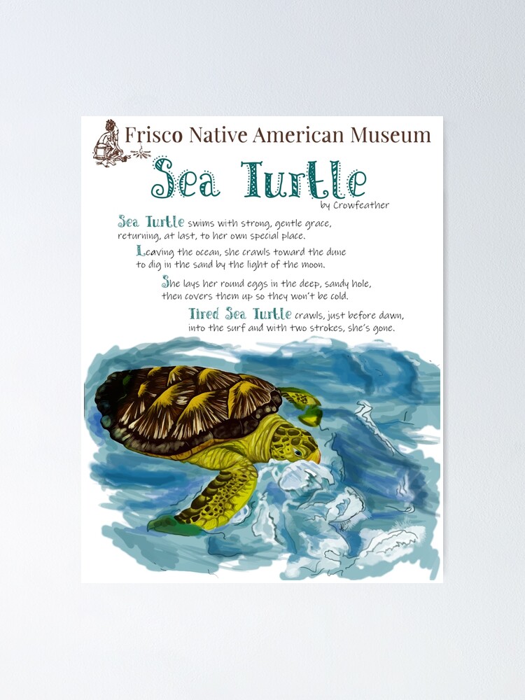 "Sea Turtle With Poem" Poster for Sale by OBXFNAM | Redbubble