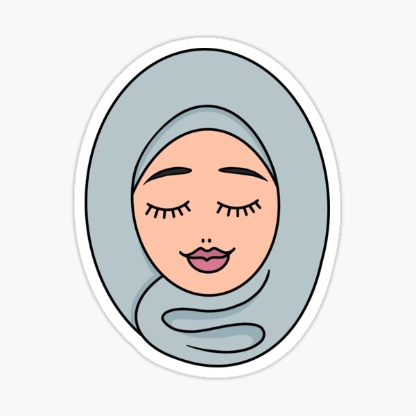 "Girl with Hijab (Hijabi)" Sticker by Mennensart | Redbubble