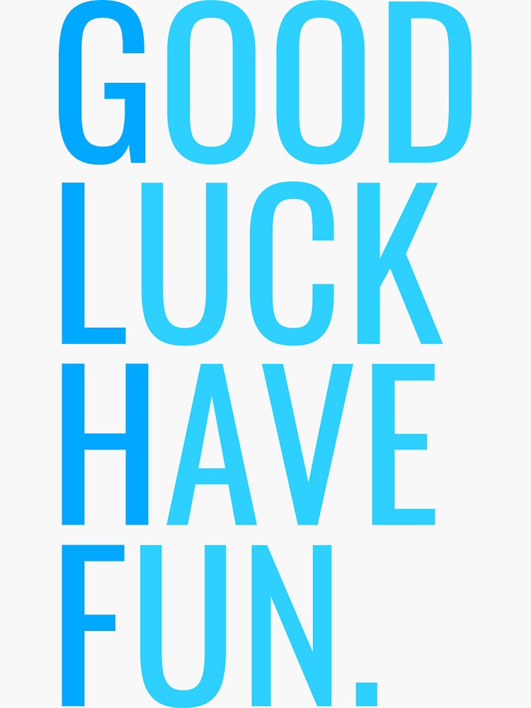 "GLHF - Good Luck Have Fun" Sticker for Sale by PH-Design | Redbubble
