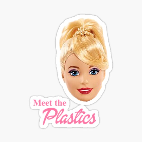 "Cute pink barbie head, w/ meet the plastics" Sticker for Sale by ...