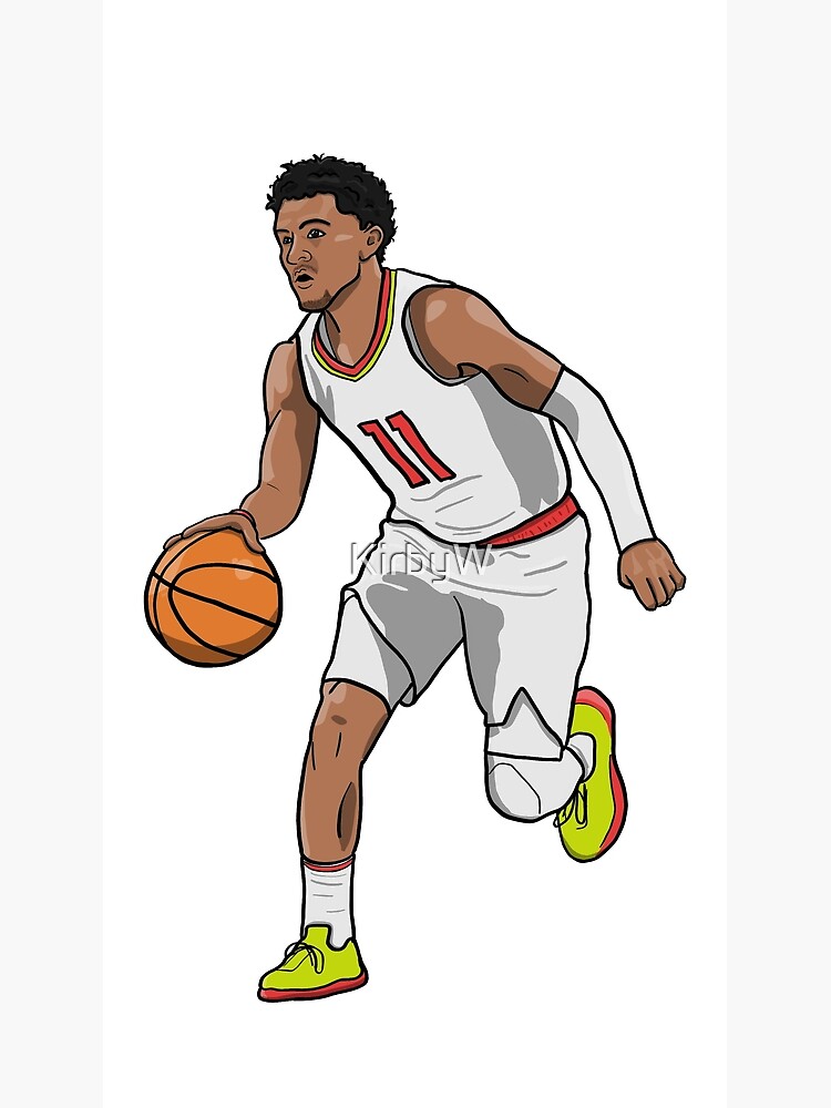 "Trae Young Dribbling" Art Print by KirbyW | Redbubble