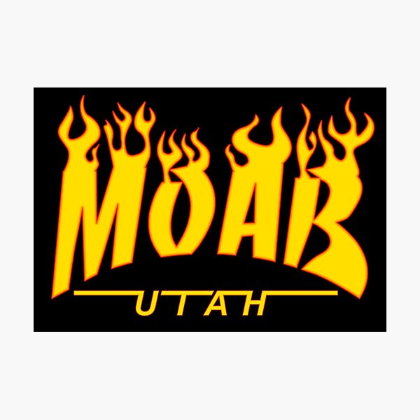"Moab, Utah Flame Logo Sticker" Photographic Print for Sale by ...