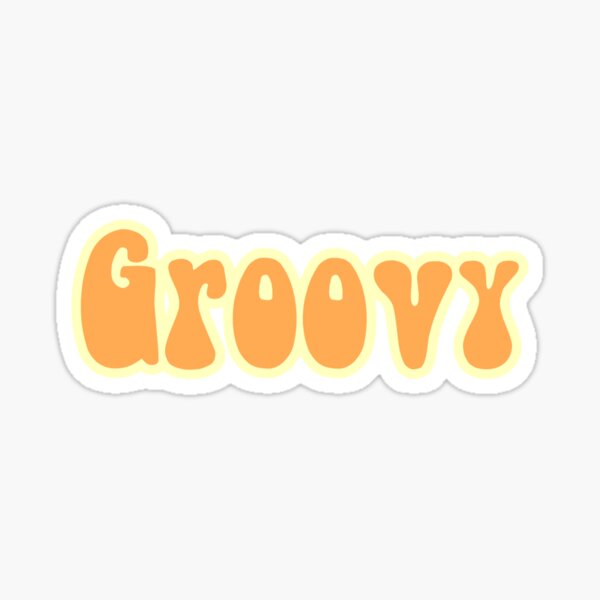 "Groovy yellow and orange design" Sticker by jamiemaria | Redbubble