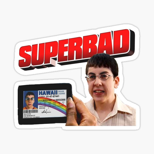 "McLovin from Superbad Classic Scene Funny Tshirt" Sticker by ...