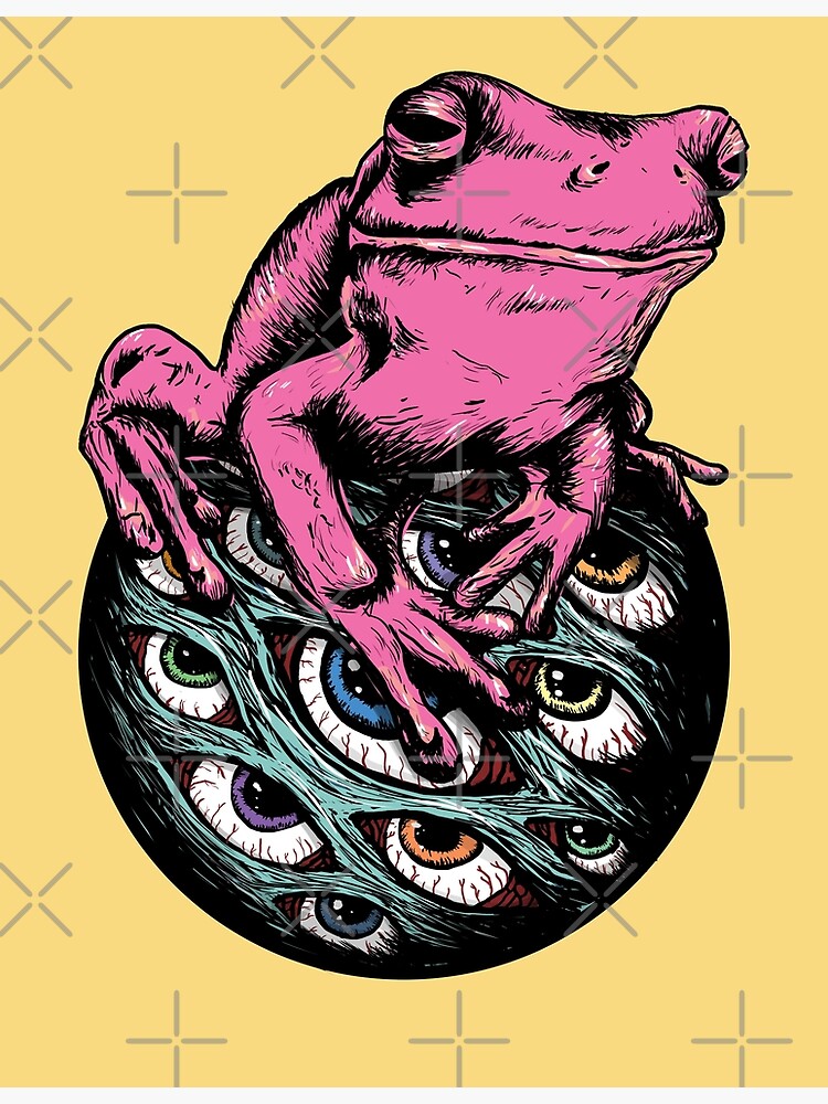 "Psychedelic Pink Frog" Poster for Sale by naomiboru | Redbubble