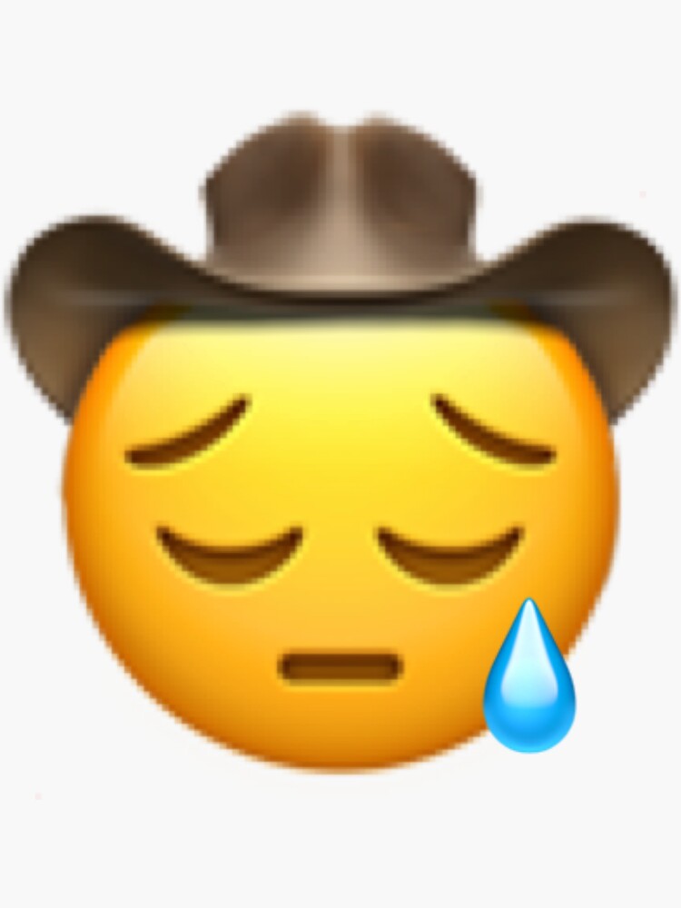 "sad cowboy emoji" Sticker by emeryespinoza | Redbubble