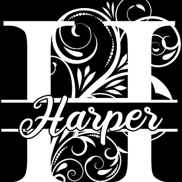 "Personalized Name Monogram H - Harper - Letter H - White" Sticker for ...