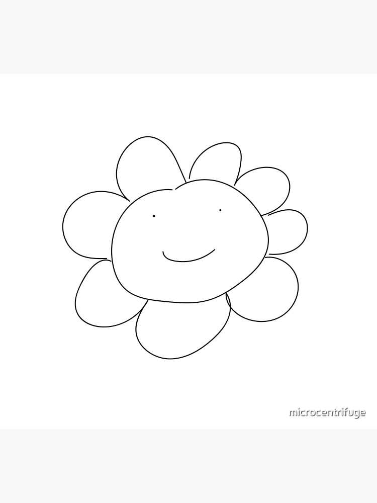 "Cute awkward smile flower drawing line art" Art Print by ...
