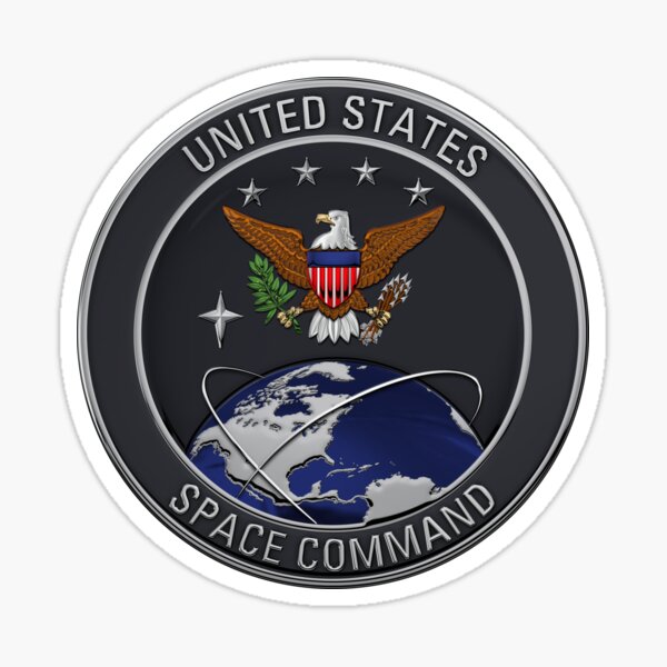 "United States Space Command - USSPACECOM Emblem over White Leather ...