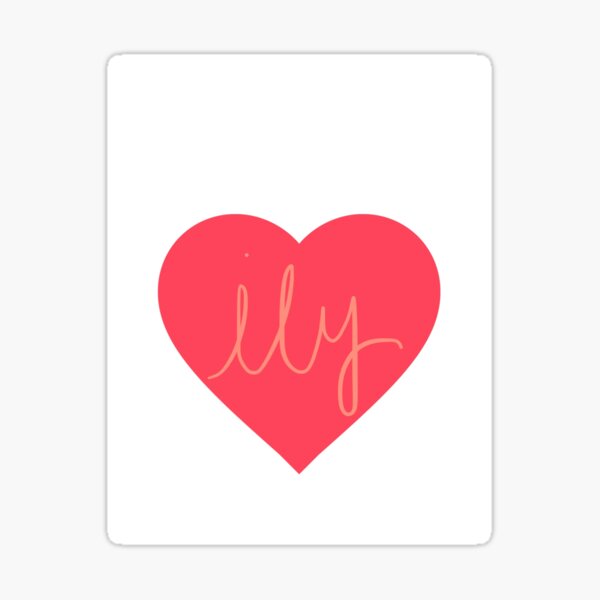 "ily written heart" Sticker for Sale by sydneyrfoster | Redbubble