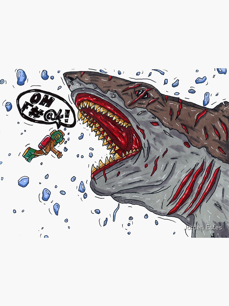"Megalodon" Sticker by jordenestes20 | Redbubble