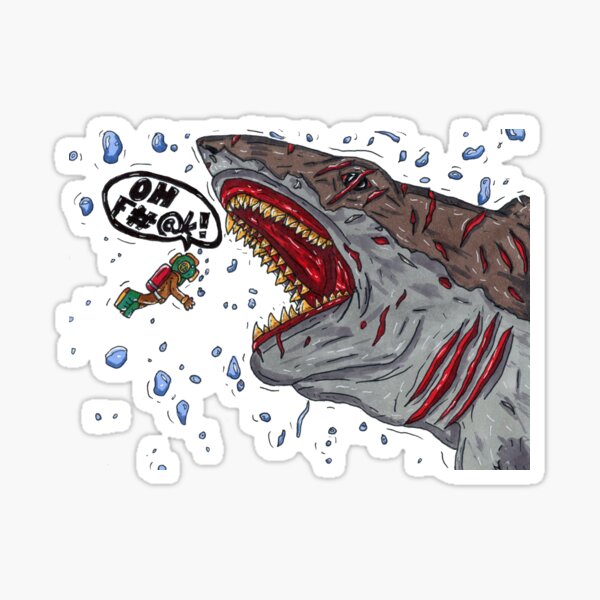 "Megalodon" Sticker by jordenestes20 | Redbubble