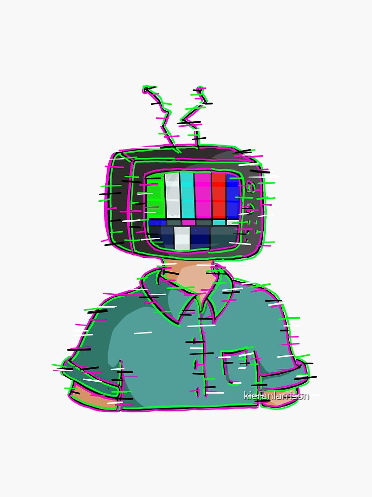 "TV Head Static" Sticker by kieranlarrison | Redbubble