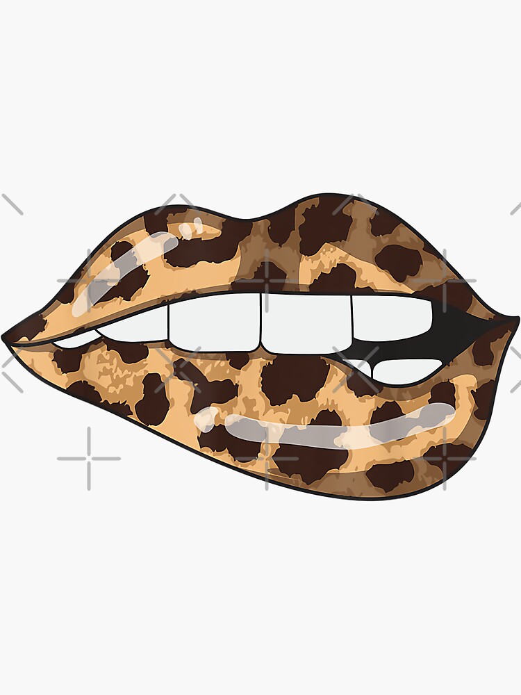 "Leopard Lips Fashion Lip Art Design Print Gift" Sticker by k2anguyen ...