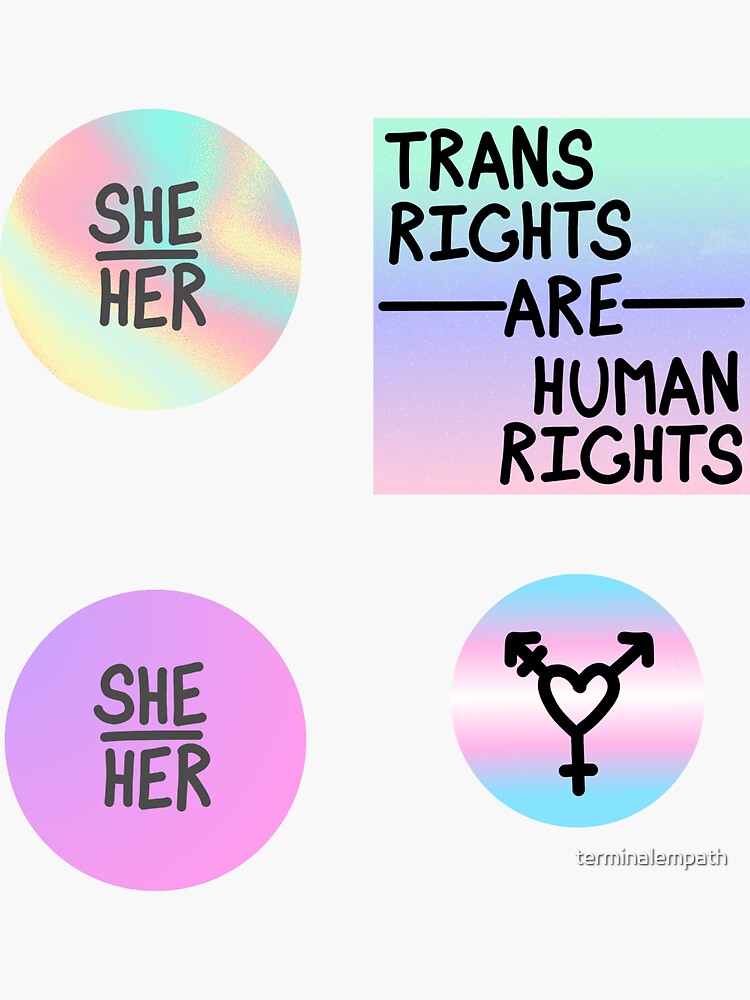 "She-Her Trans Sticker Pack" Sticker for Sale by terminalempath | Redbubble