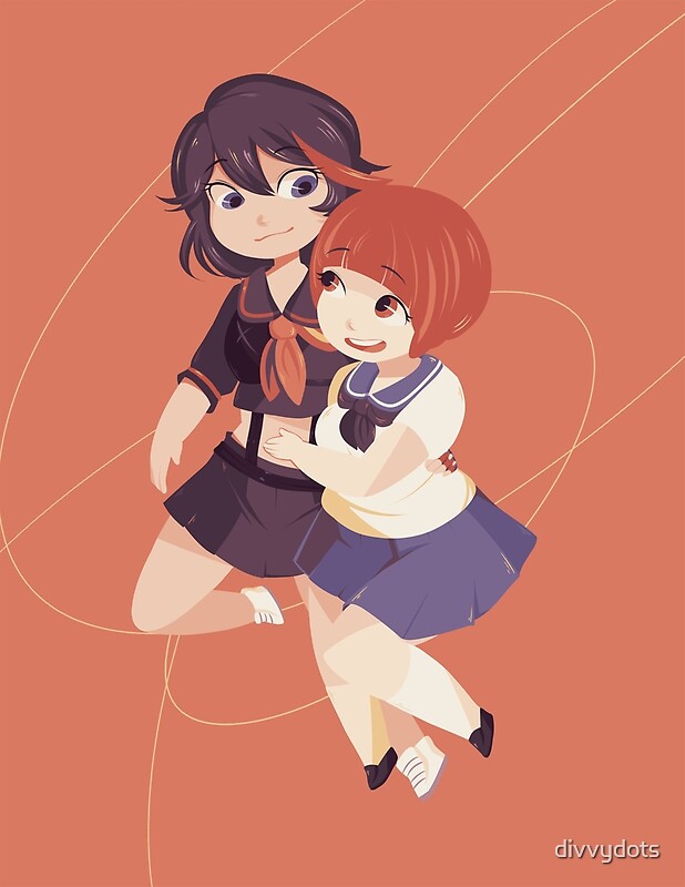 Mako And Ryuko By Divvydots Redbubble