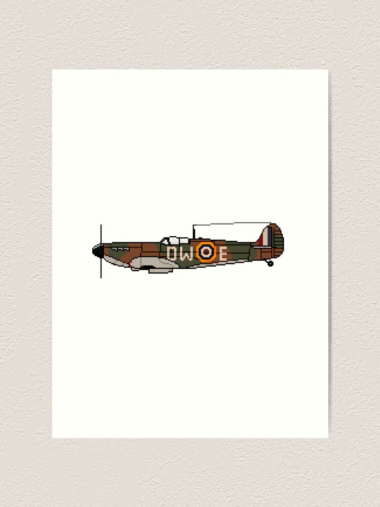 "WW2 Pixel Plane - Spitfire Mk.I" Art Print by Tobler1982 | Redbubble