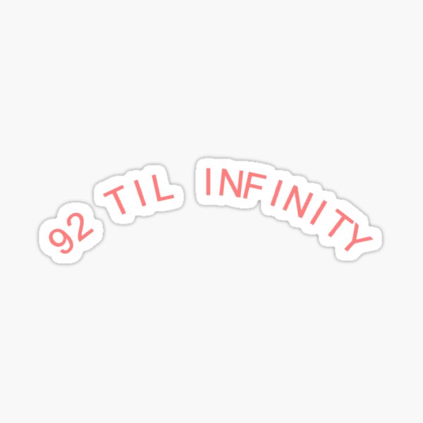 "92 TIL INFINITY PINK" Sticker by casmvn | Redbubble