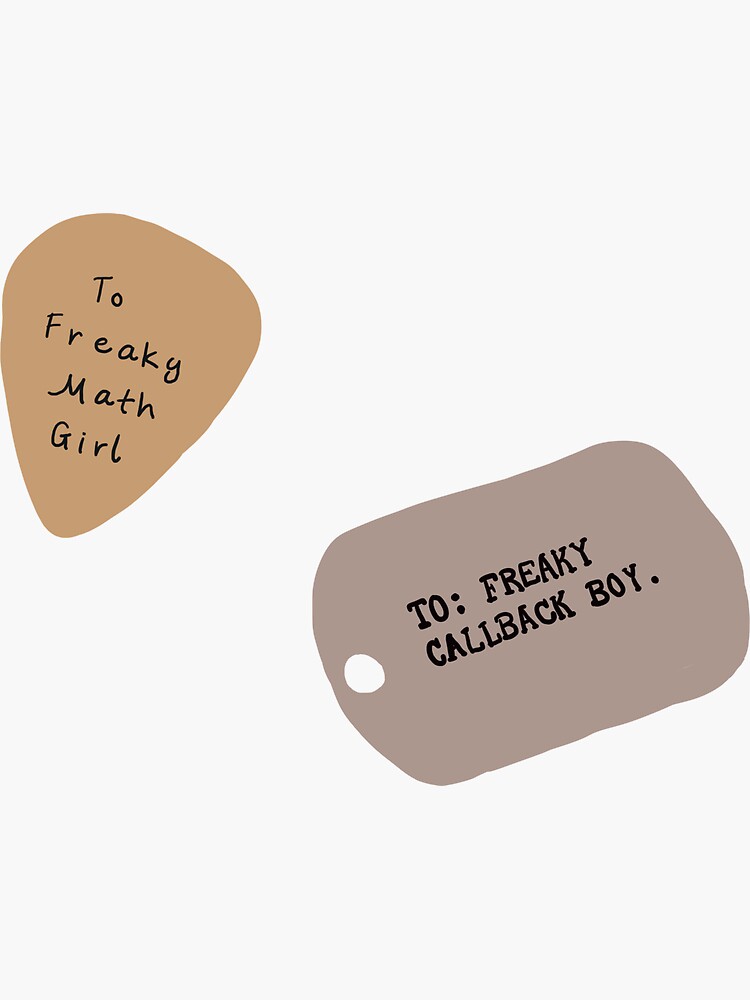 "freaky math girl/freaky callback boy SET" Sticker for Sale by ...