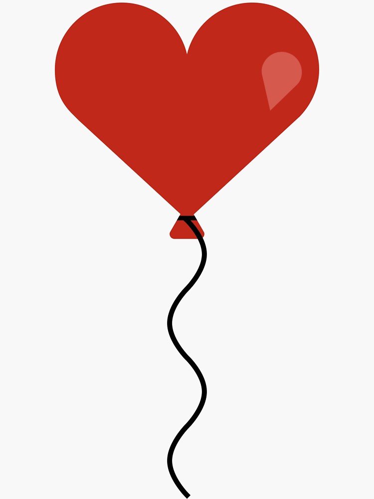 "Cute Cartoon Love Heart Balloon Design" Sticker for Sale by ...