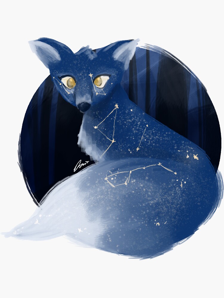 "starry fox" Sticker for Sale by danisscribbles | Redbubble