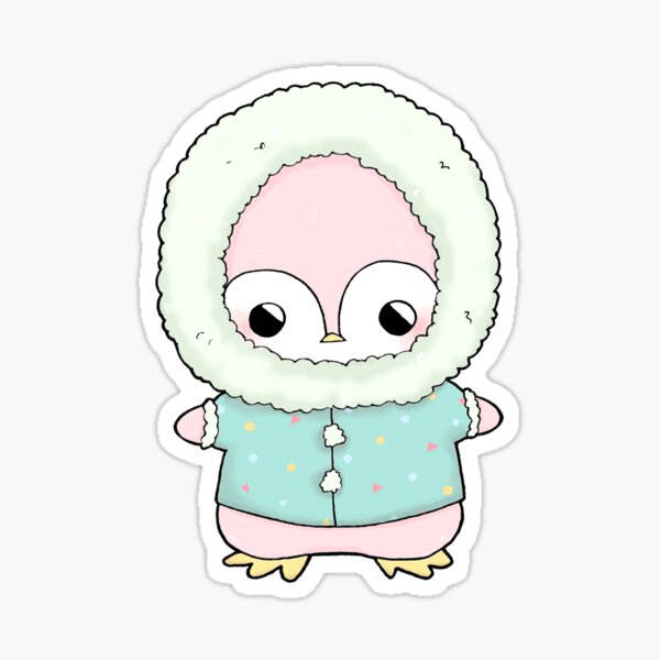 "Cute Pink Penguin wearing Eskimo Coat" Sticker for Sale by Tamito ...