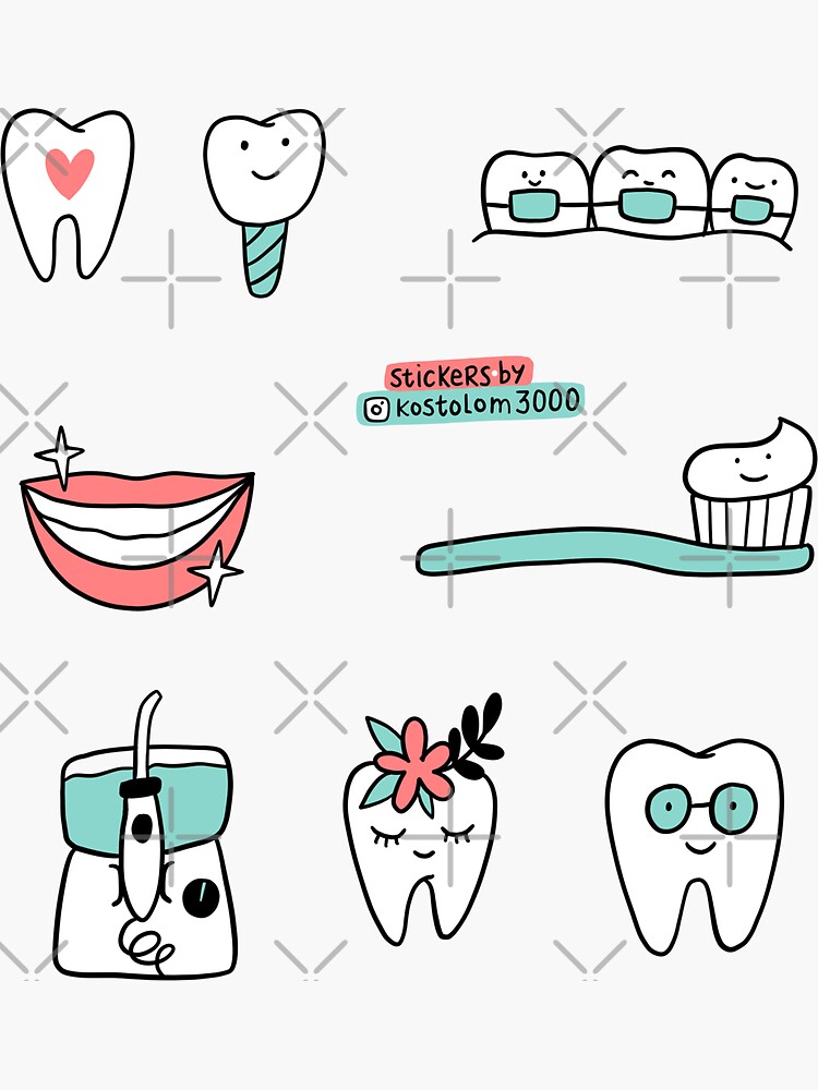 "Dentistry teeth stickers" Sticker for Sale by kostolom3000 | Redbubble