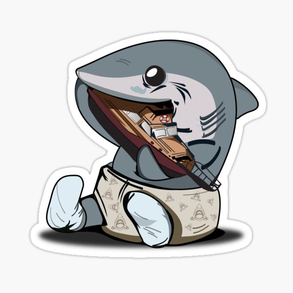 "Cute Chibi, Baby Shark. Kawaii." Sticker for Sale by azule1 | Redbubble