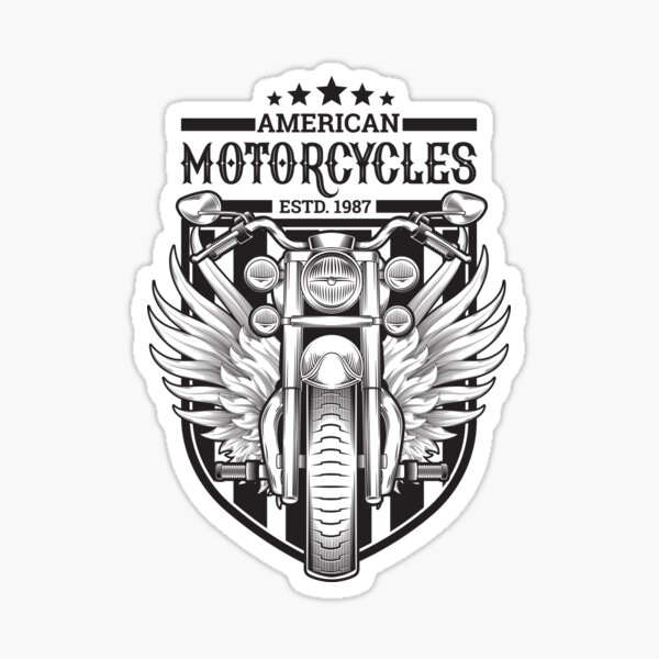 "american motorcycles - biker logo" Sticker for Sale by Rydersgraphics ...