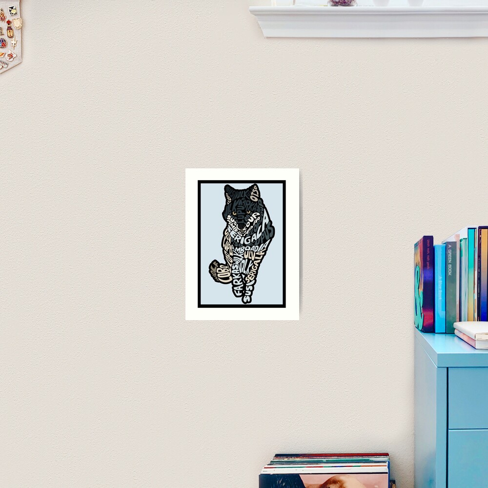"Caligrama de lobo" Art Print by PalmarianFire | Redbubble
