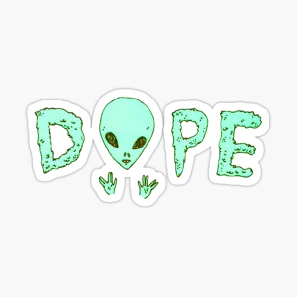 "Dope Alien" Sticker for Sale by Flakey-- | Redbubble