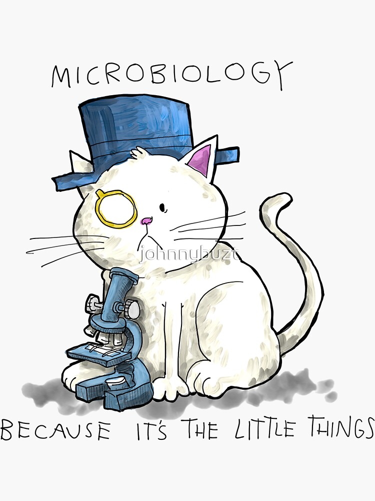 "Dapper Cat - Microbiology" Sticker for Sale by johnnybuzt | Redbubble