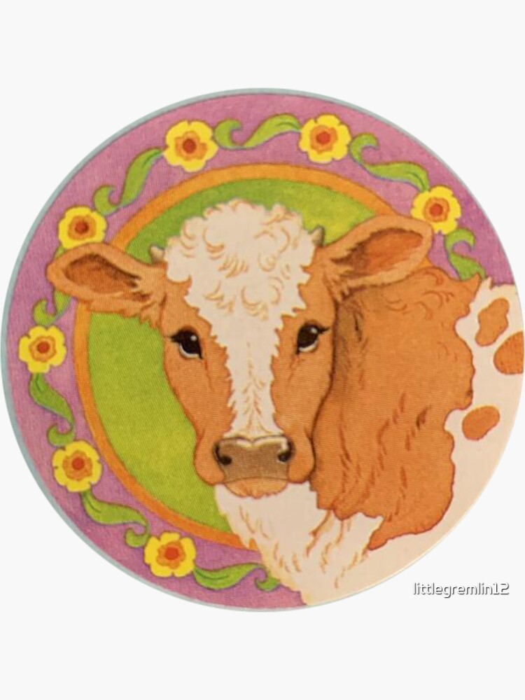 "Moo!" Sticker for Sale by littlegremlin12 | Redbubble