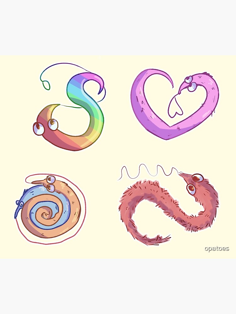 "Worms on a string!" Art Print for Sale by opatoes | Redbubble