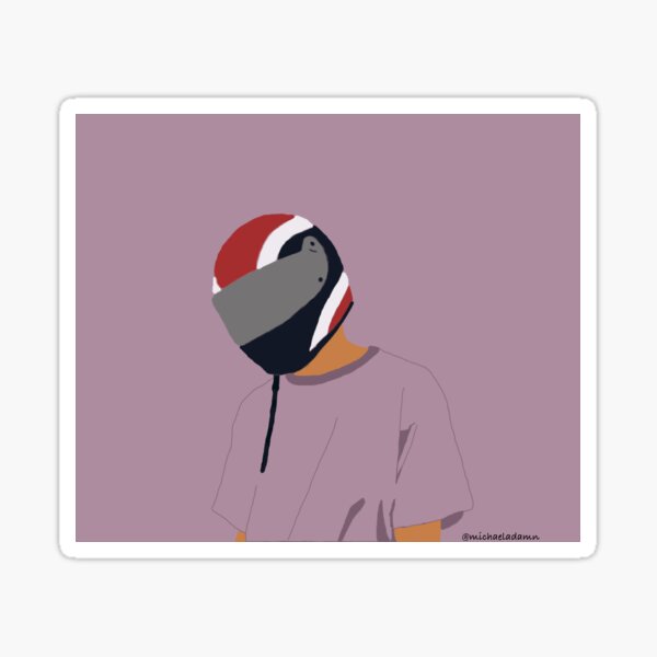 "Kevin Abstract - Helmet Boy" Sticker by michaeladamn | Redbubble