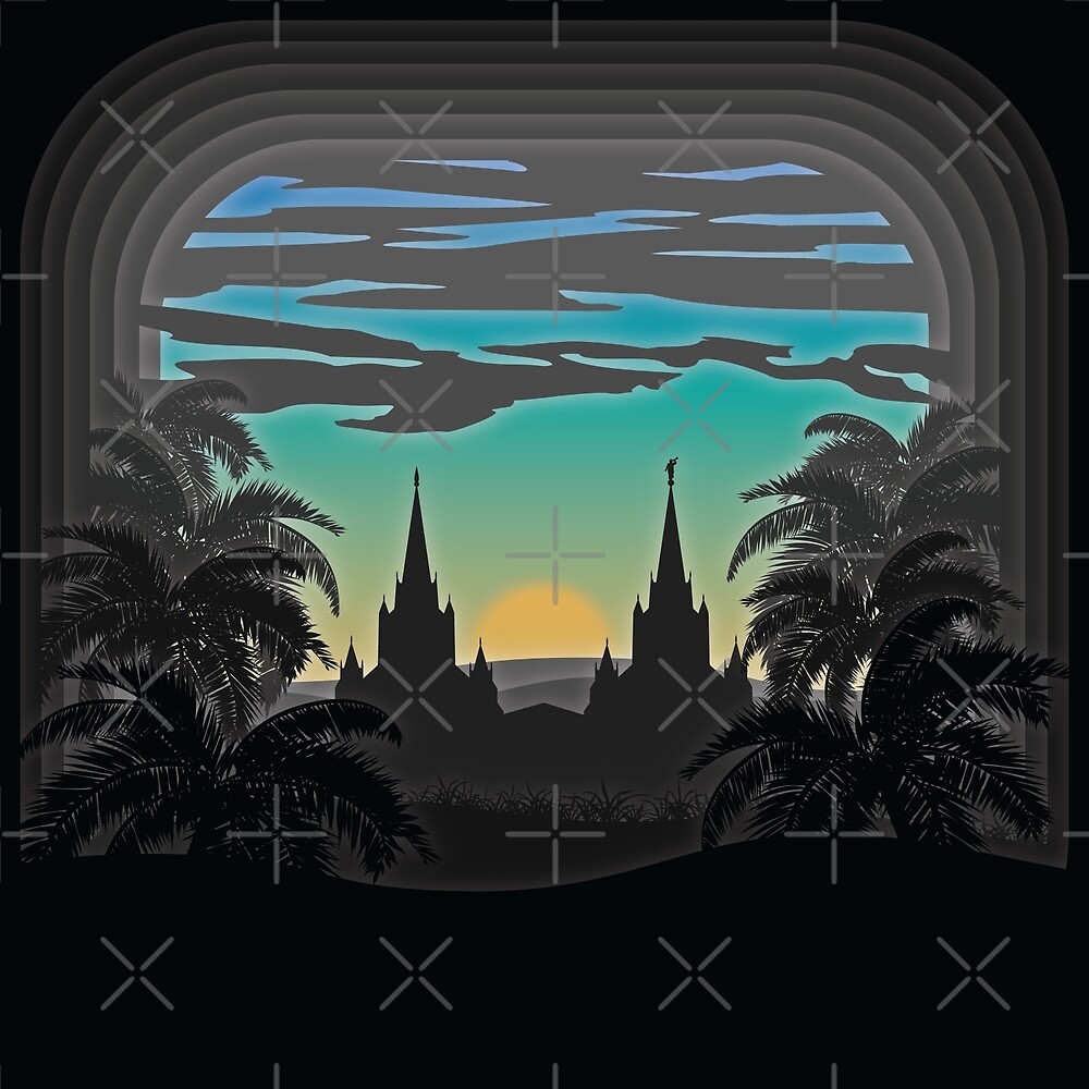 "San Diego Temple Shadow Box" by loefflerdesigns | Redbubble